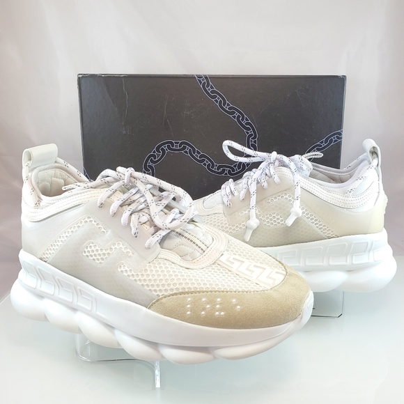 Versace | Shoes | Nwt125 Versace Mens Chain Reaction Caged White ...